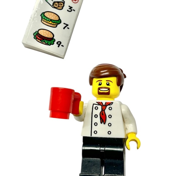 Lego | Toys | Lego Fast Food Minifigure Burger Chef W Burger Sign Retro ...